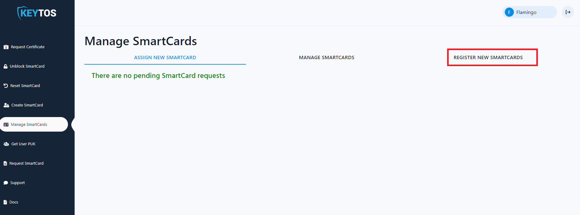 Register New Smart Card - Keytos Docs