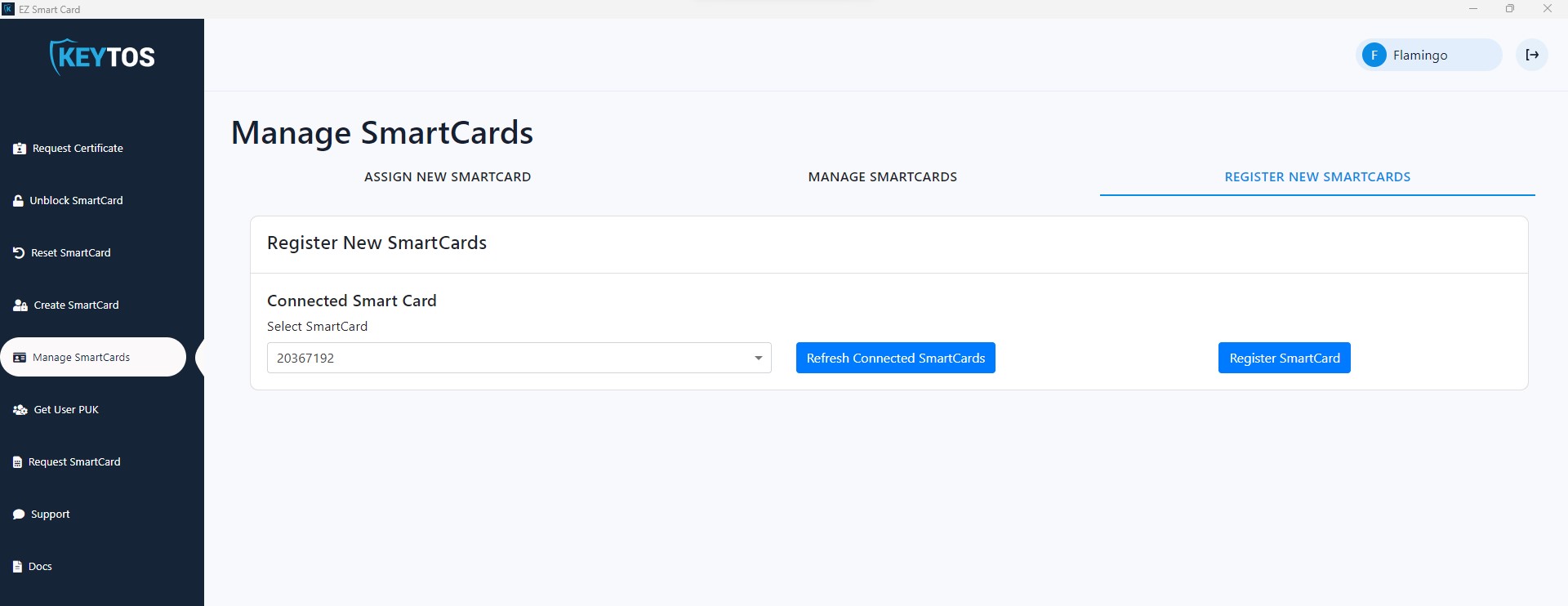 Register New Smart Card - Keytos Docs